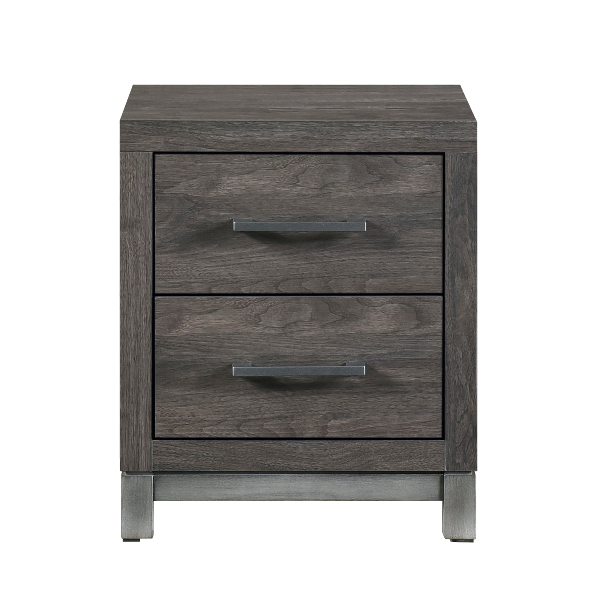 Zephyr Nightstand – 2-Drawer Bedside Table with Dovetail Drawers & Met