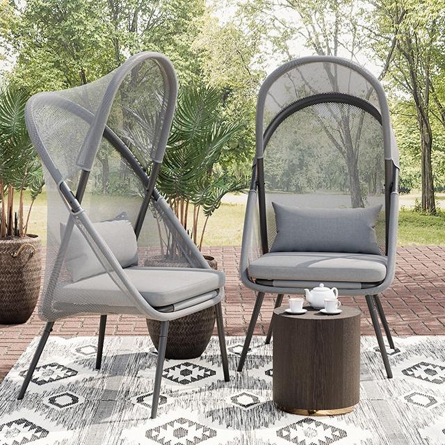 Alverta Foldable Chair Grey & Black (2/Ctn) | LasVegasFurnitureOnline.com
