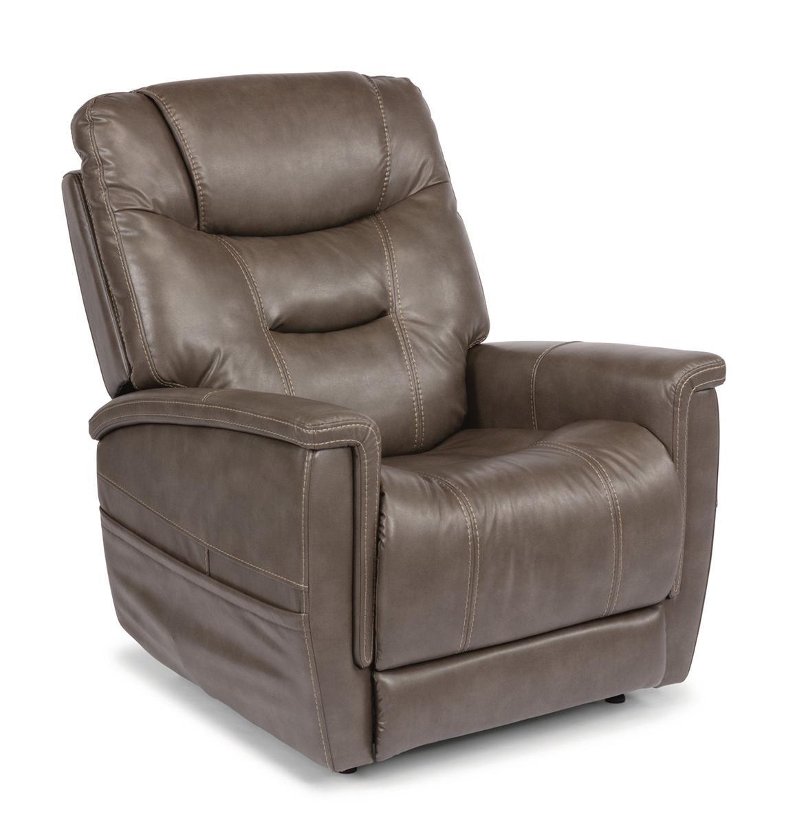 Flexsteel Shaw Power Lift Recliner | Power Headrest & Lumbar | Lay-Fla