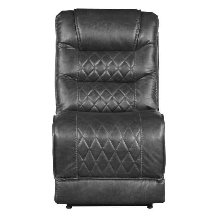 Homelegance Furniture Putnam Power Armless Reclining Chair in Gray ...